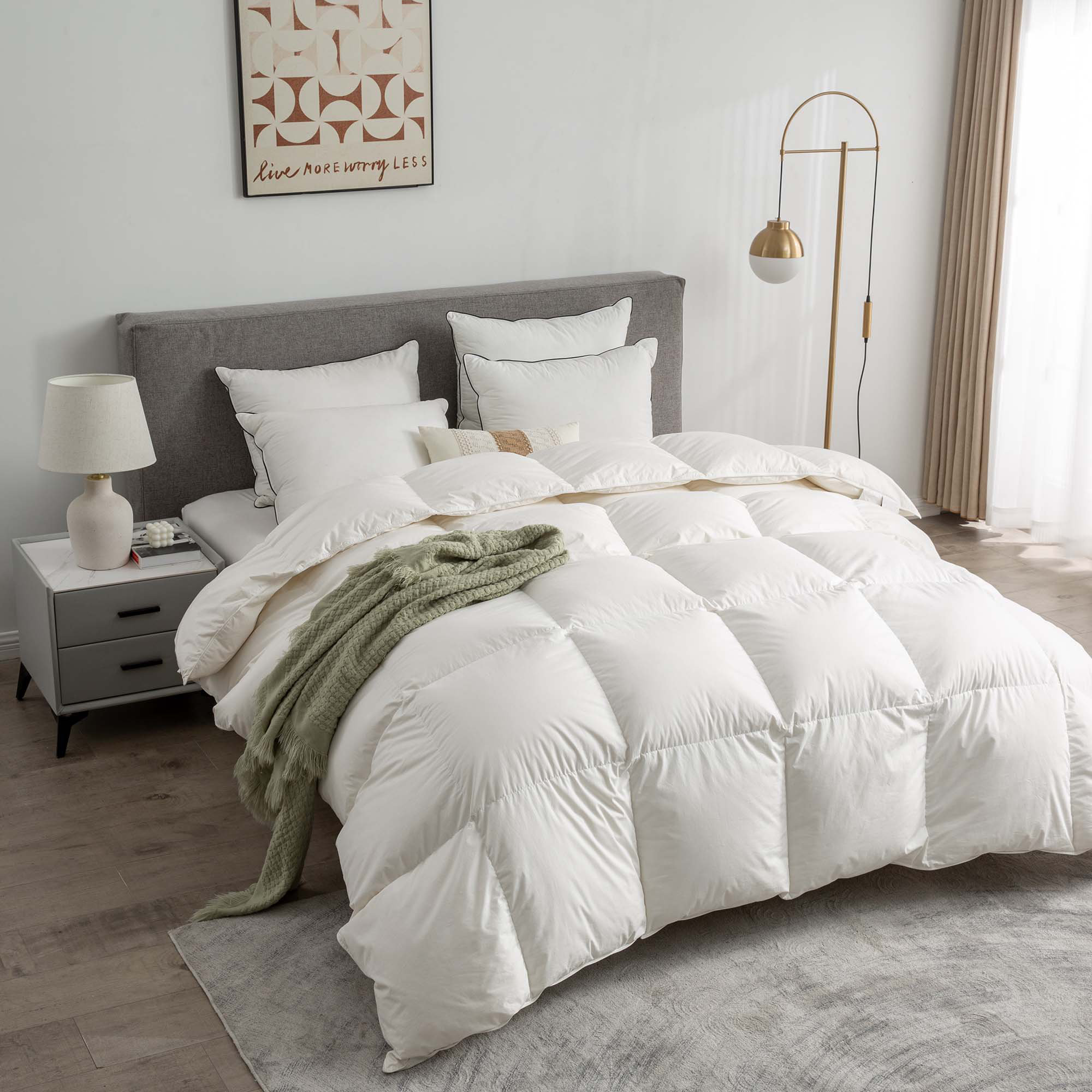 Alwyn Home Luxury 100% Organic Cotton All Season 750 Fill Power Goose ...