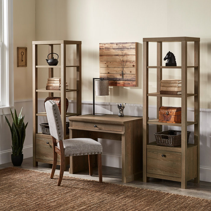 Laurel Foundry Modern Farmhouse Albali Wall Bookshelf And Desk Set ...
