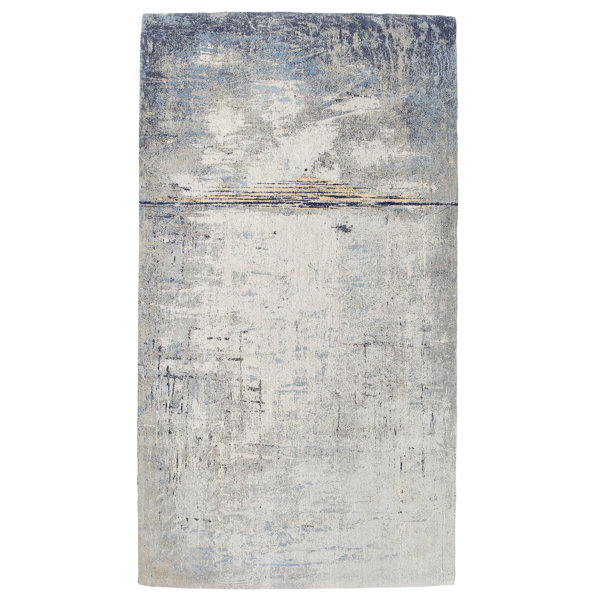 KARE Design Abstract Hand Woven Flatweave 170 X 240cm Dark Blue Area ...