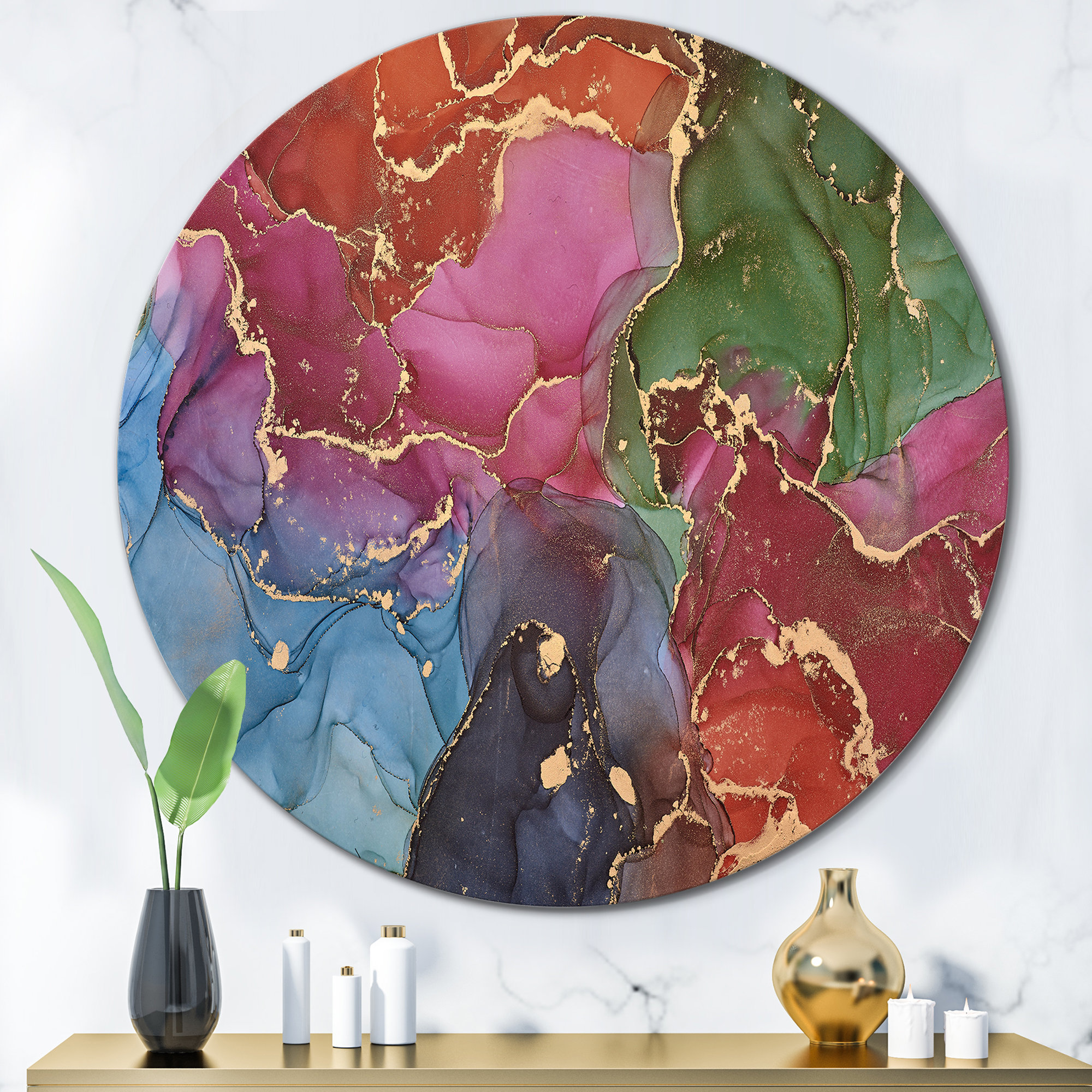 Bless international Mauve et bleu liquide Art II - cercle moderne en ...