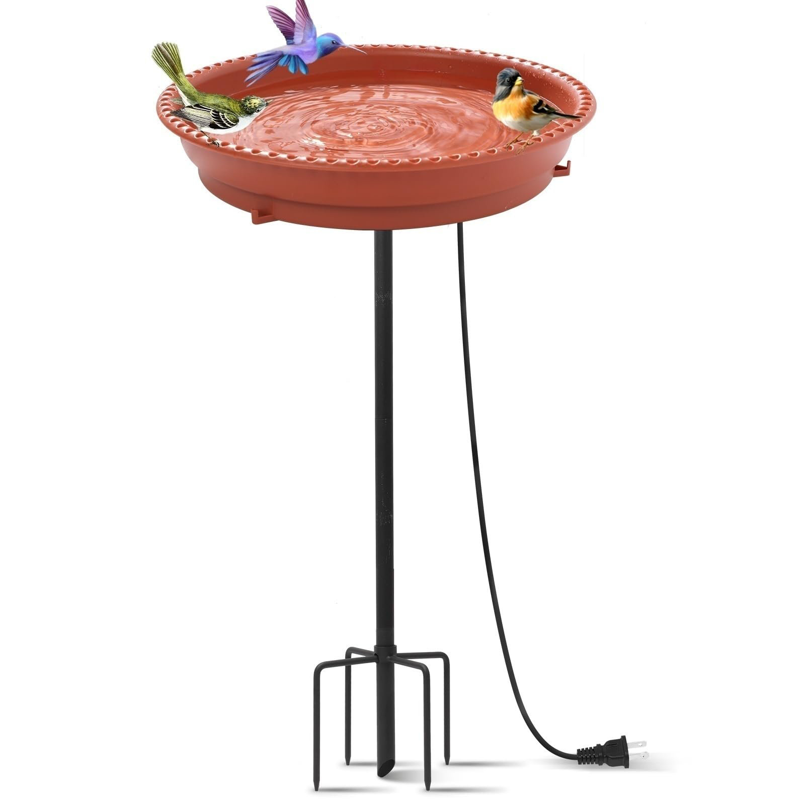 Gracie Oaks Heated Bird Bath For Outdoors,Heated Bird Baths With Stable ...