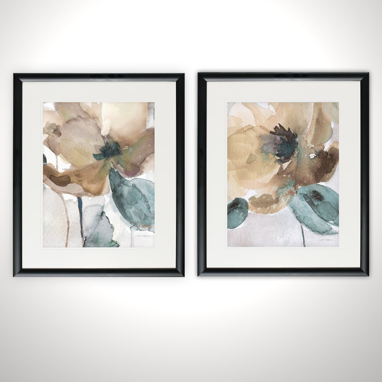 Areesa Watercolor - 2 Piece Picture Frame Graphic Art Print Set on Paper