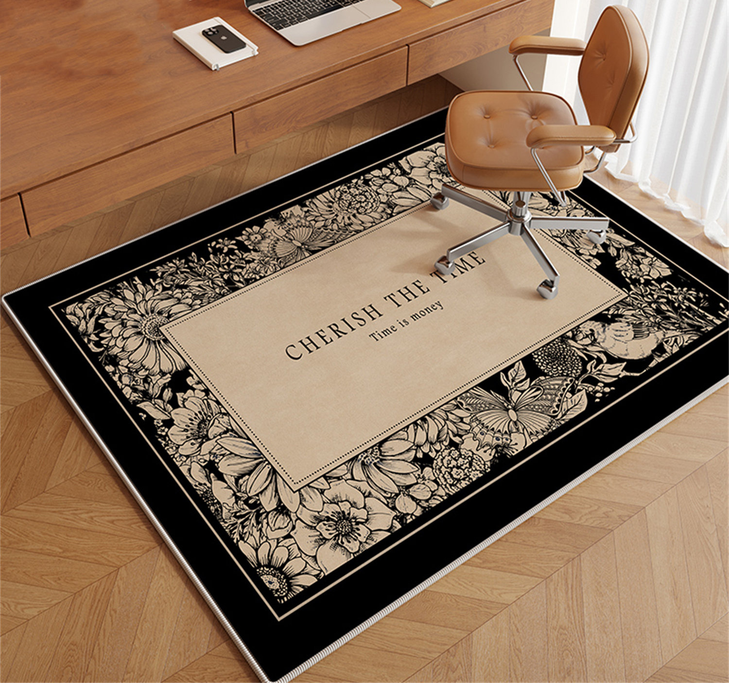 JINXI Study Room Carpet - Desk Chair Mat, High-End Bedroom Wood Floor ...