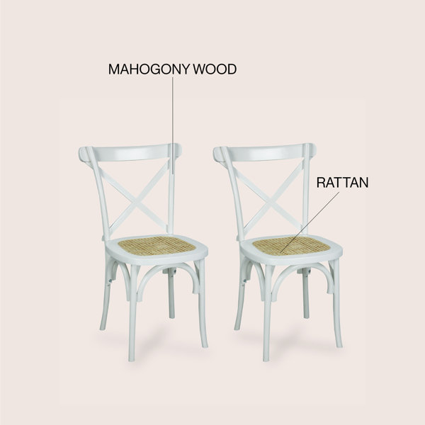 Beachcrest Home™ Raegan Solid Wood Cross Back Side Chair Dining Chair ...