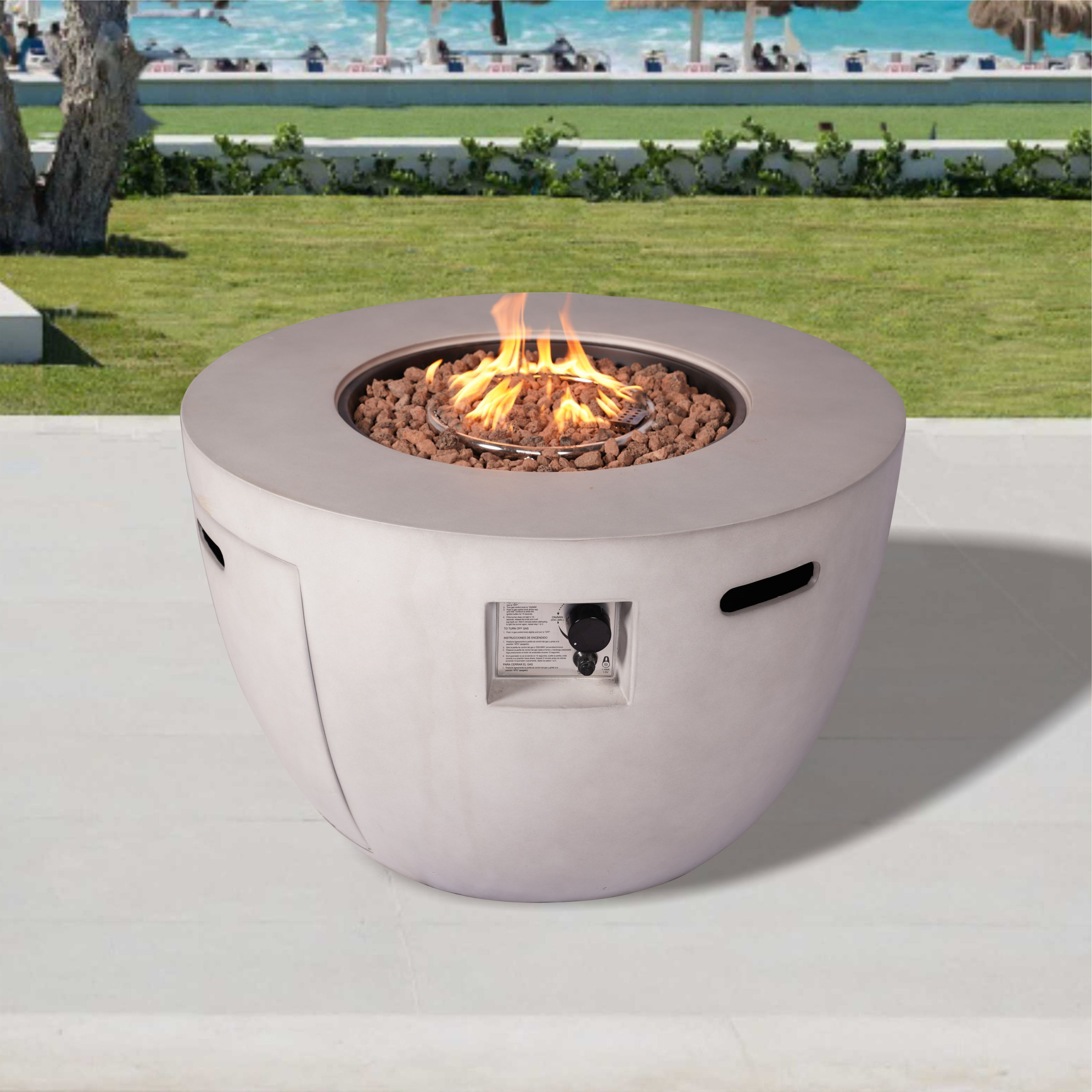 Latitude Run® Allandra 23.8'' H x 36'' W Magnesium Oxide Propane ...