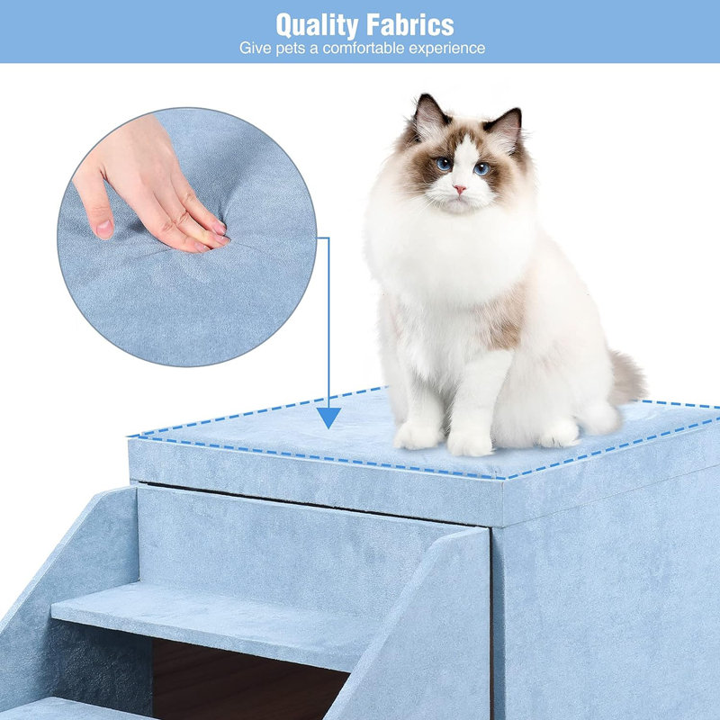 Tucker Murphy Pet™ Foldable Wooden Pet Stairs Dog Steps with Scratch ...