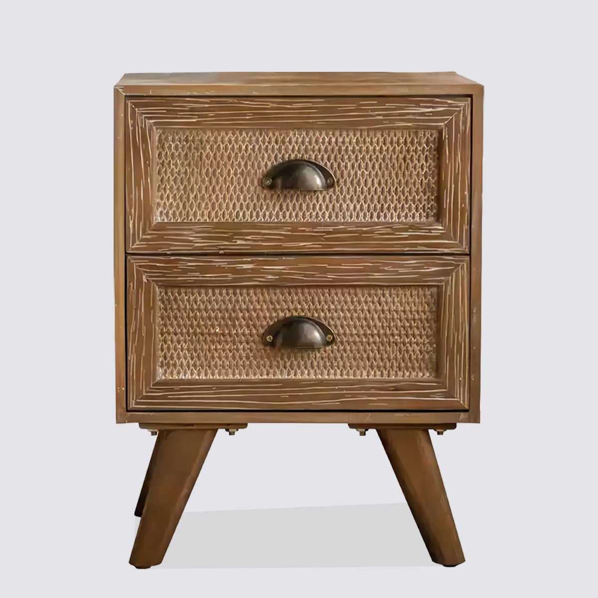 Bungalow Rose American-Style Rustic Vintage Bedroom Bedside Locker ...