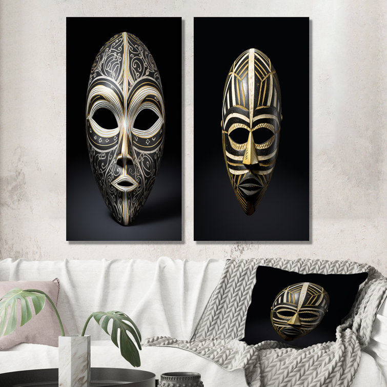 Latitude Run® " Ethnical Traditional African Mask XIII " 2 - Pieces ...