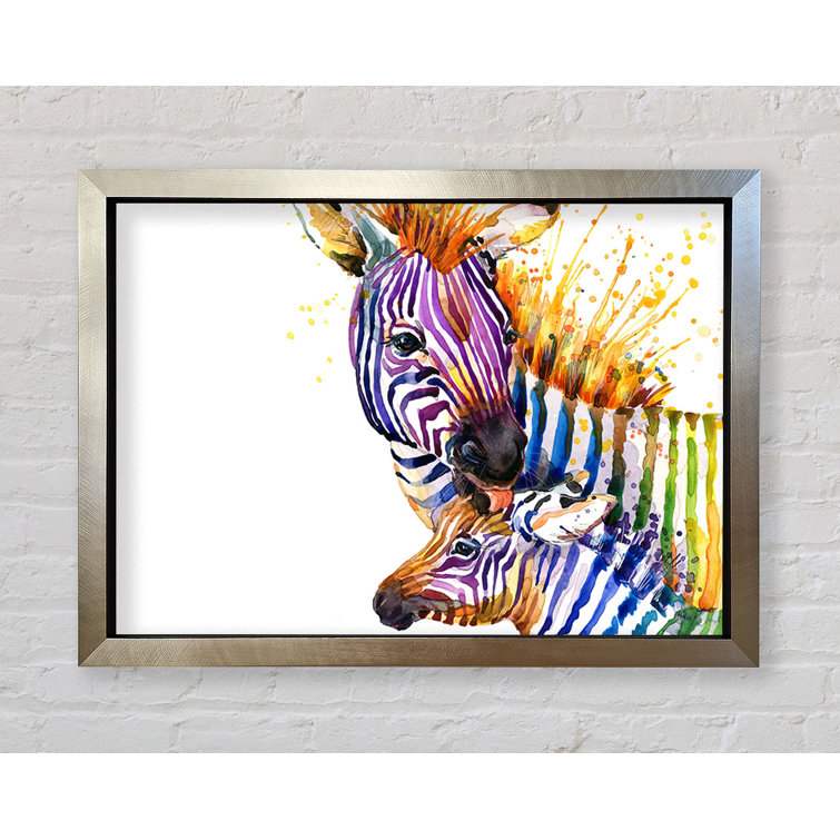 Bright Star Zebra Paint Splatter - Single Picture Frame Art Prints ...