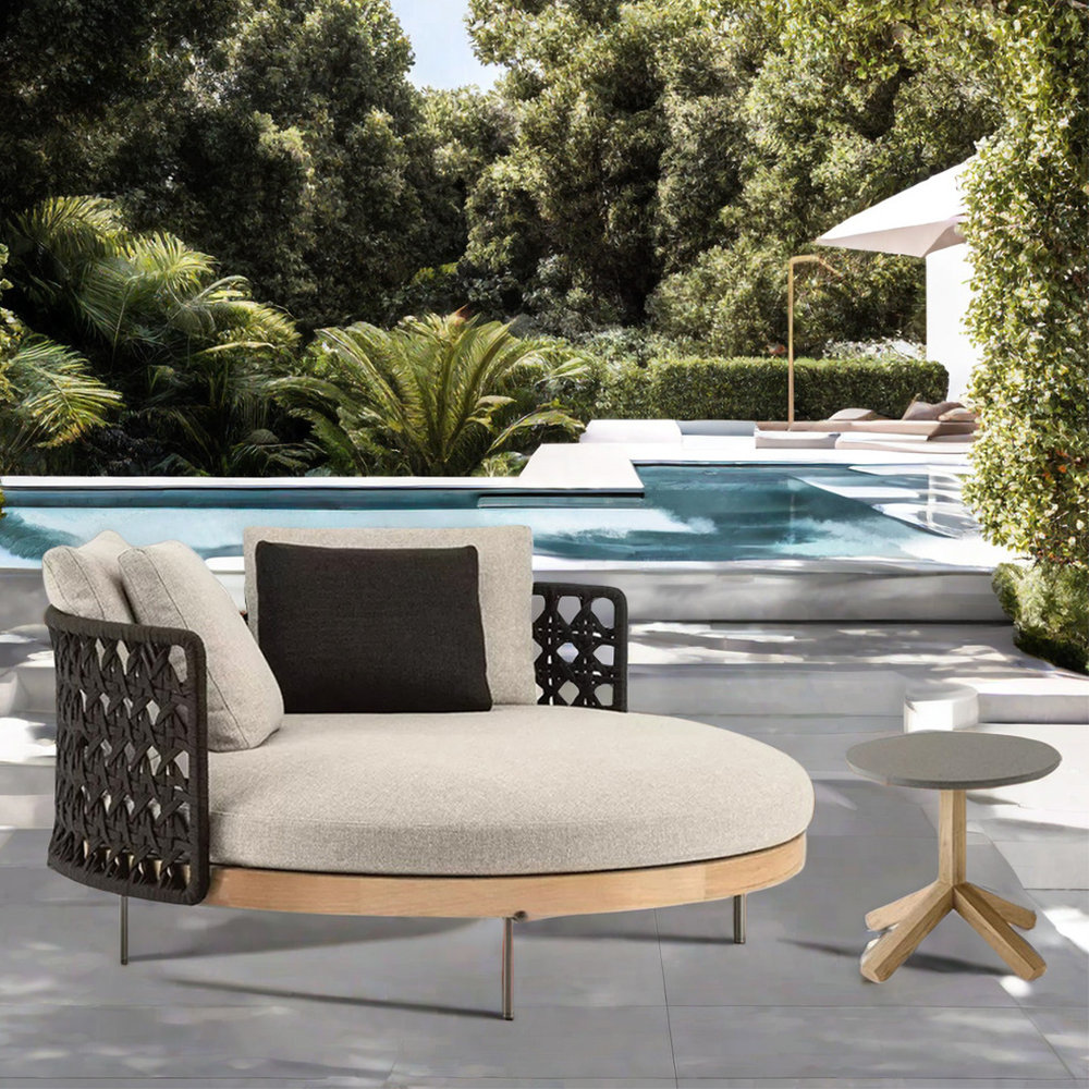 Elegance Furnishings Braided Rope Creative Patio Sofa Set 2 - Person ...