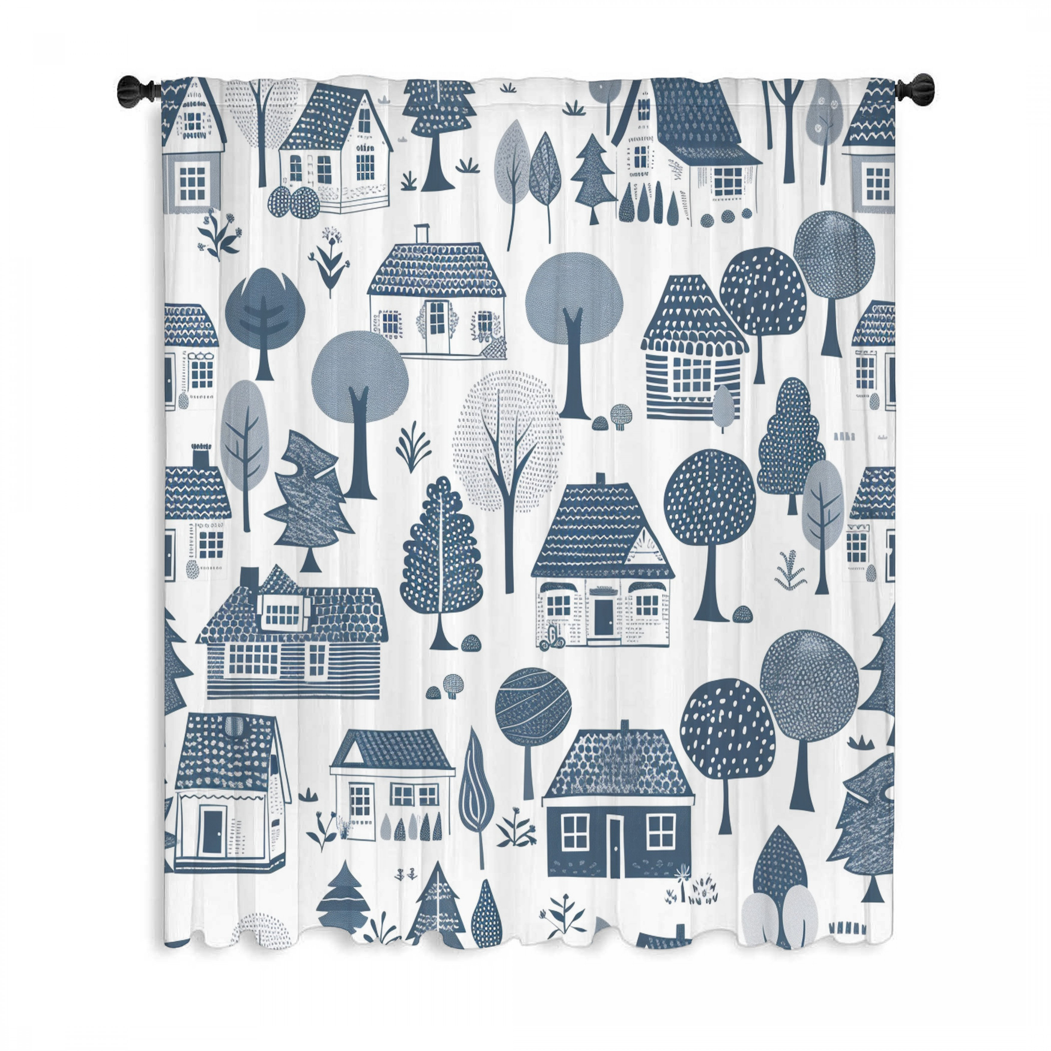 One Allium Way® Country Houses Window Curtains, Scenery Blockout ...