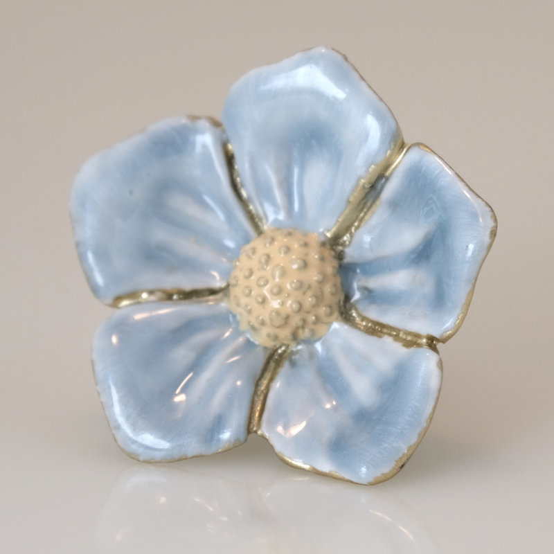 Flower Kitchen Cabinet Knobs Flower Knobs Orange Flower Ceramic ...