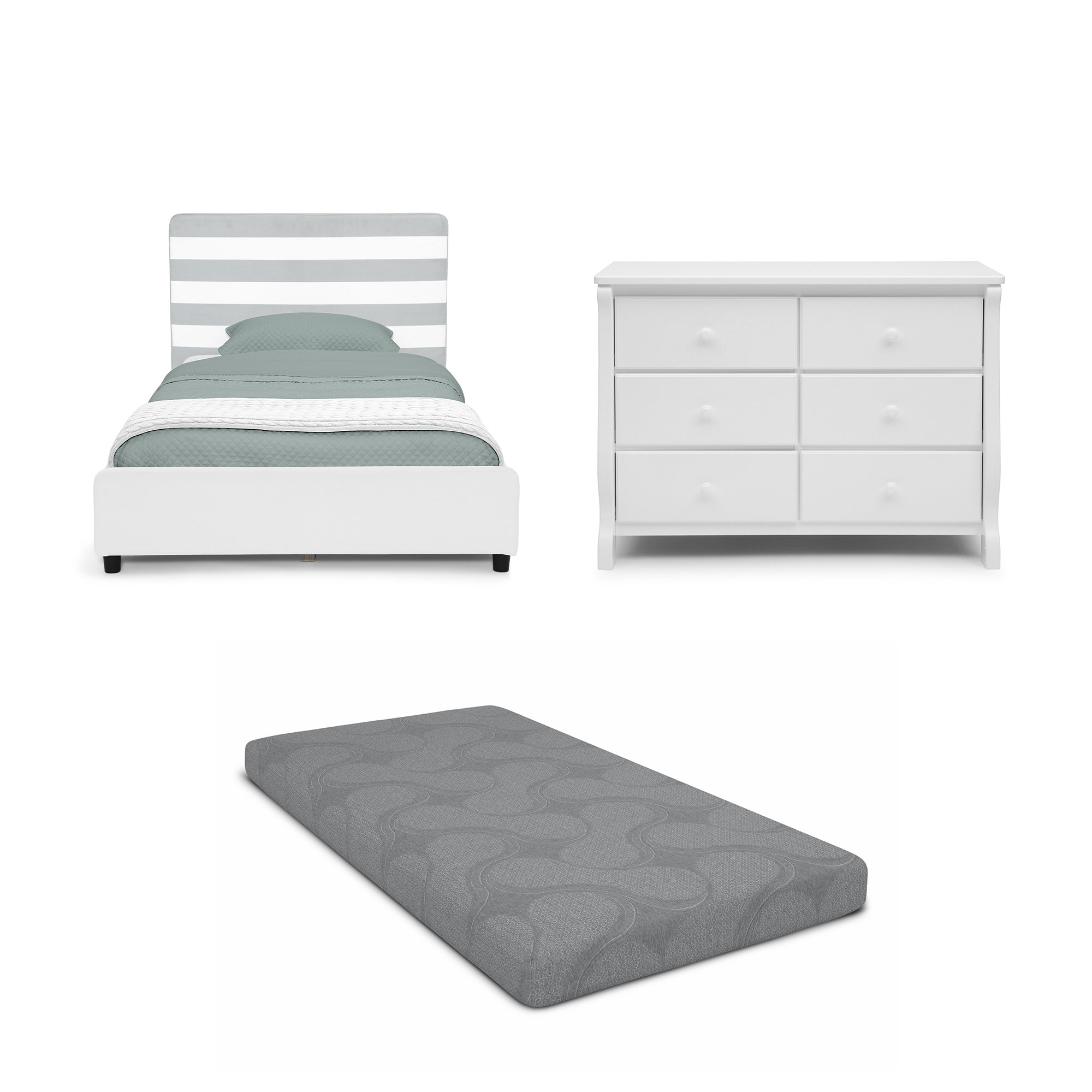 Delta Children 3-Piece Twin Bedroom Furniture Set – Includes ...