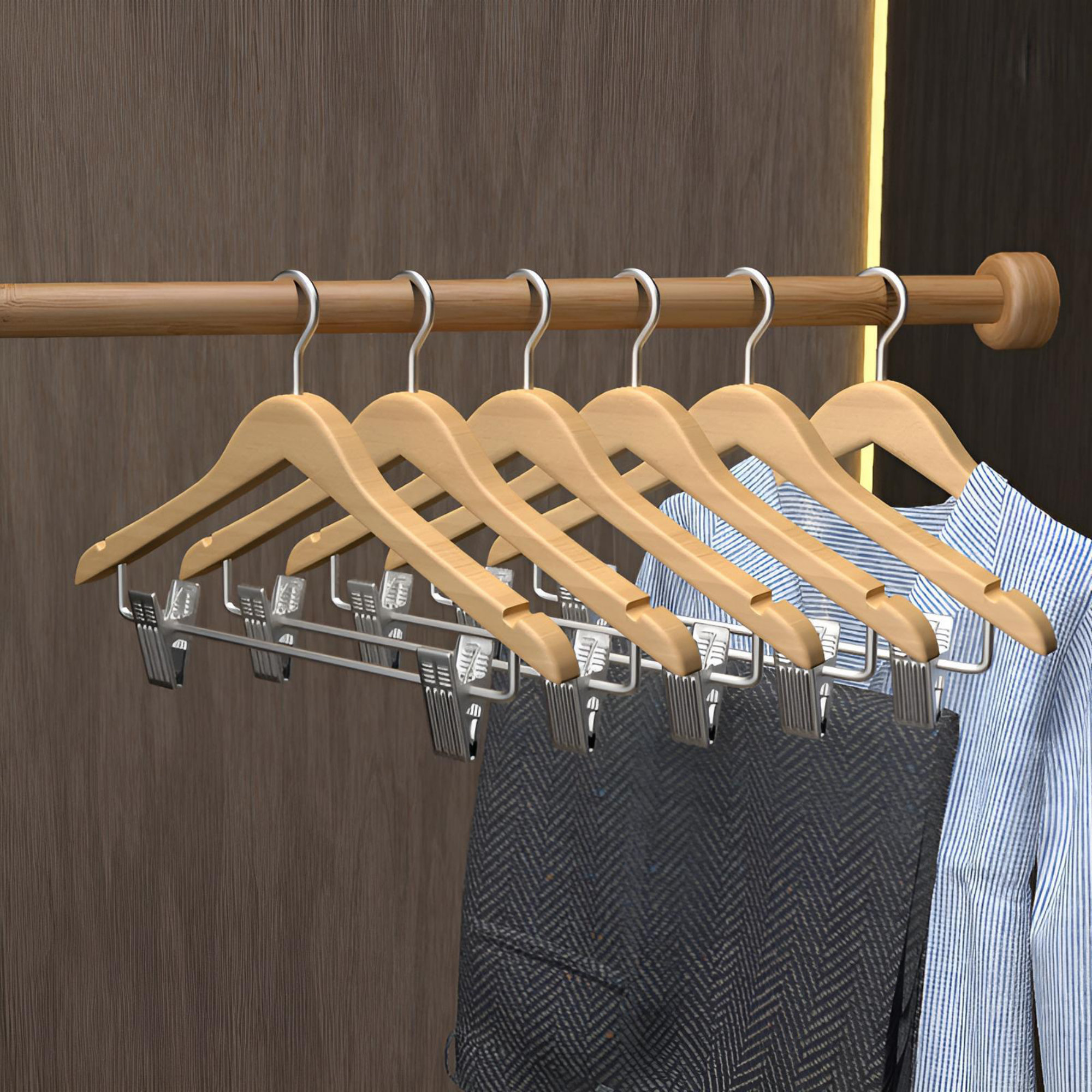 Corrigan Studio Professional Garment Hangers - No Crease Clamping ...