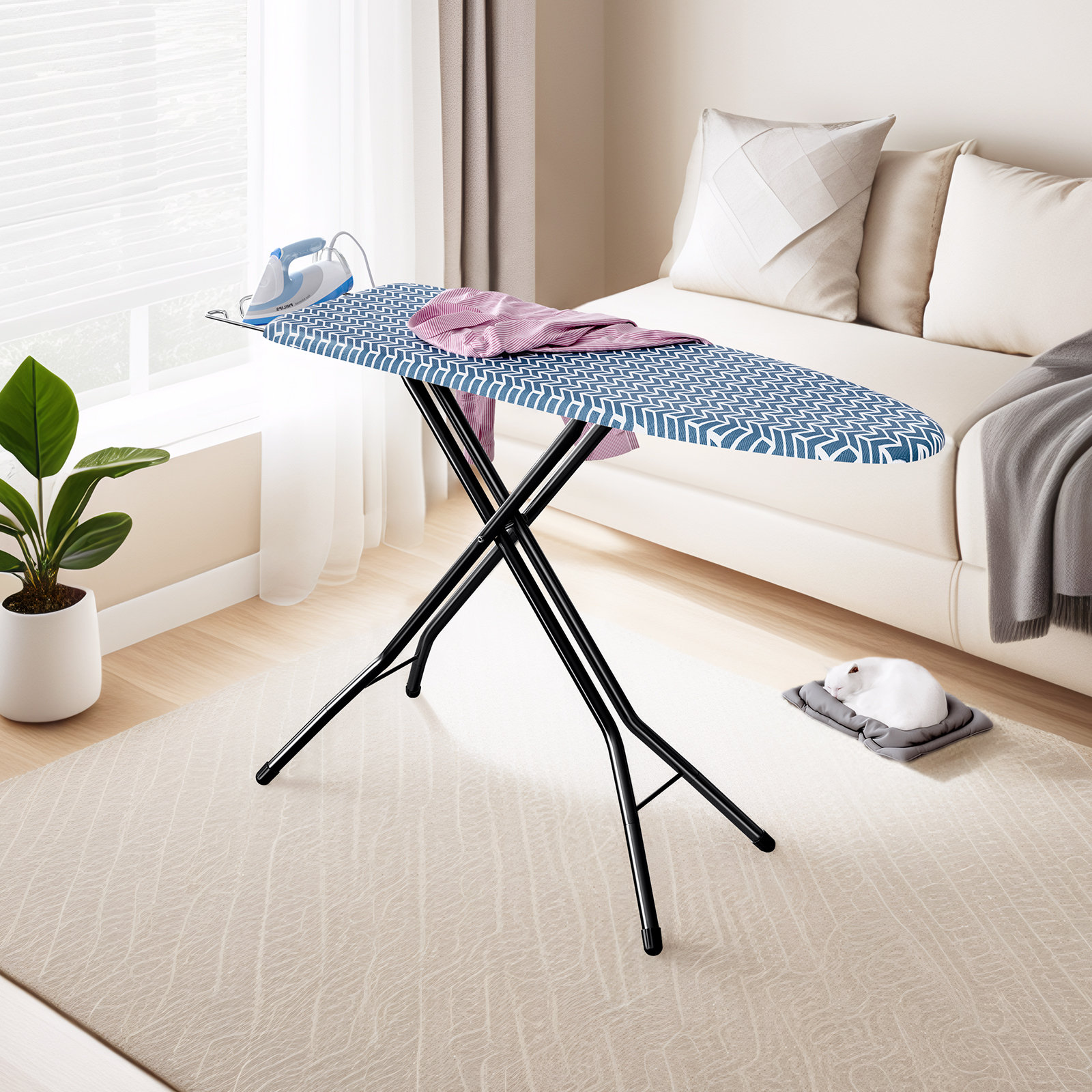 IMPIAR Freestanding Ironing Board Full Size with Iron Rest lightweight ...