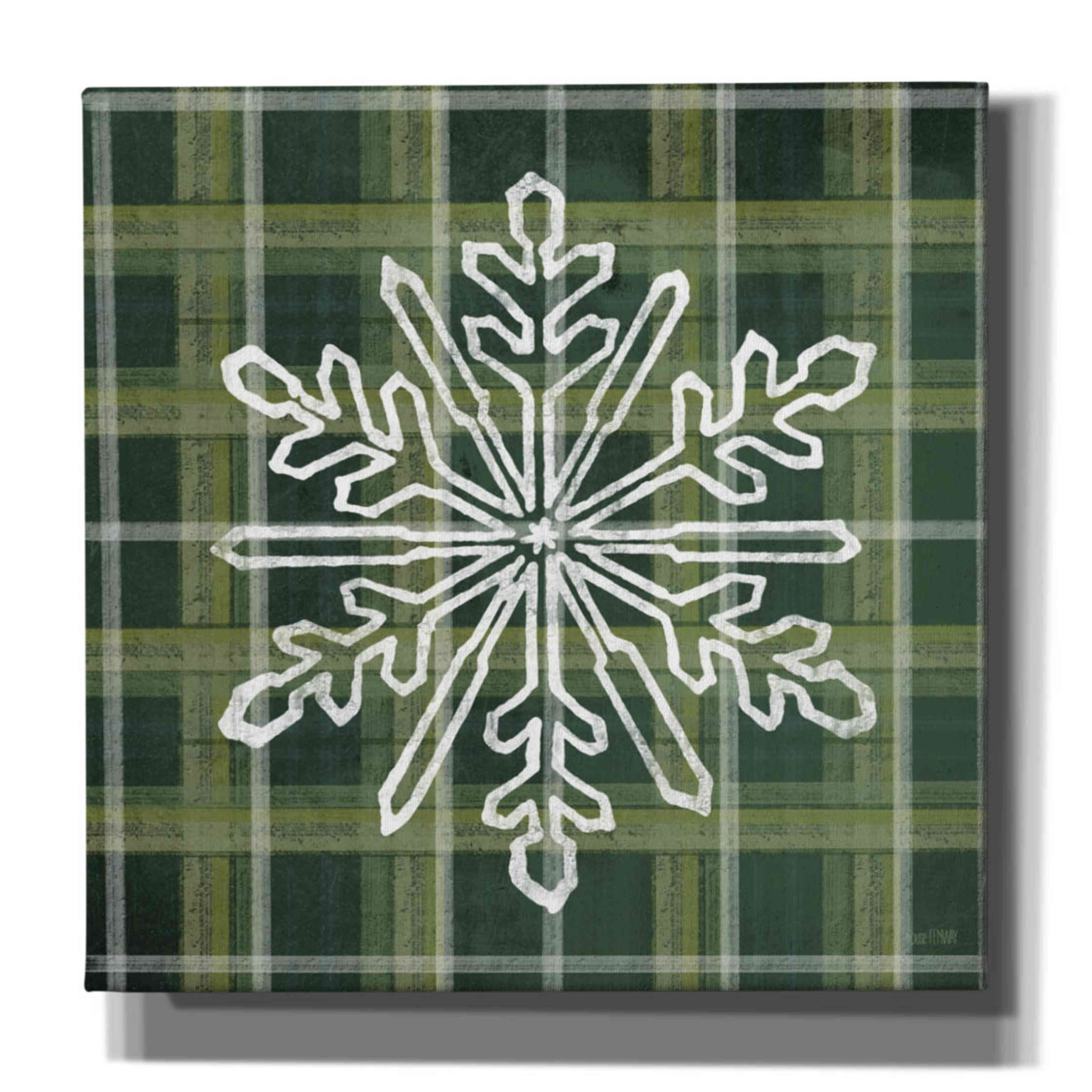 Epic Graffiti Green Plaid Snowflakes by House Fenway - Wrapped Canvas ...