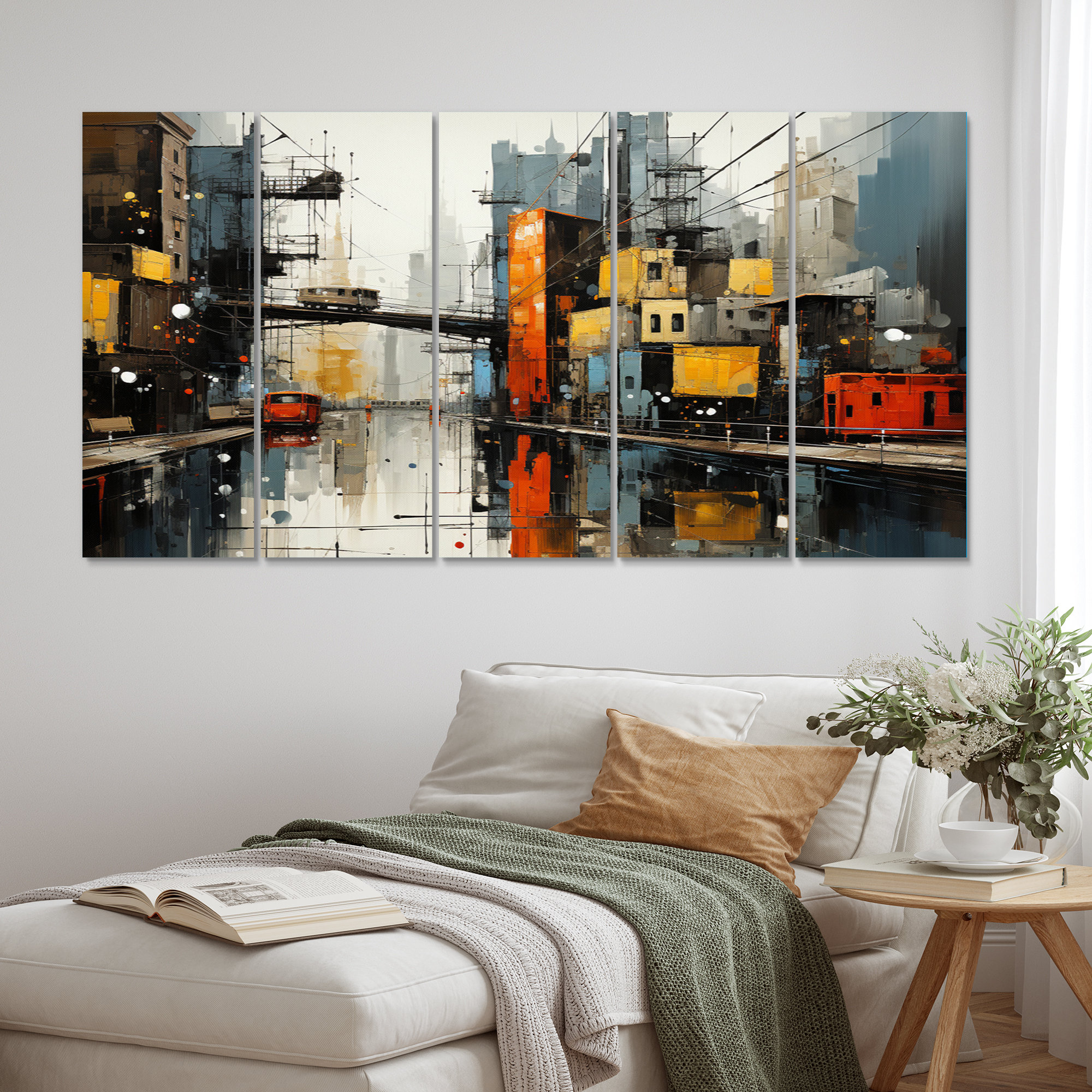 Wrought Studio™ Cityscape Collage III - Abstract Collages Canvas Wall ...