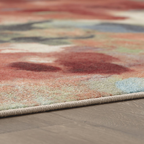 Andover Mills™ SantaCruz Floral Tufted Orange/Green Area Rug & Reviews ...