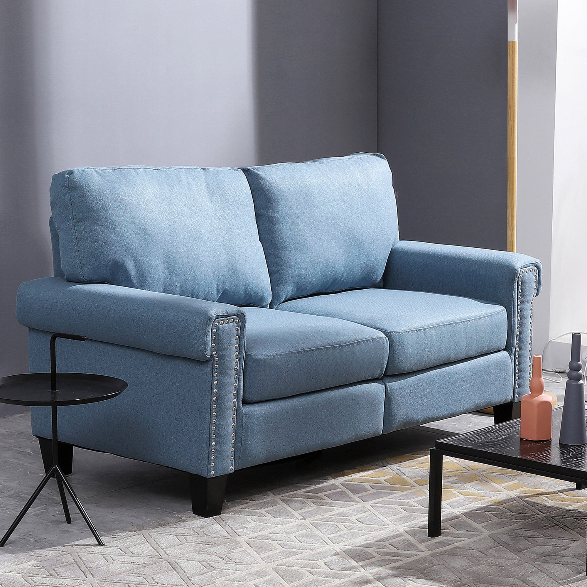 Latitude Run® 61" Linen Square Arm Loveseat & Reviews | Wayfair