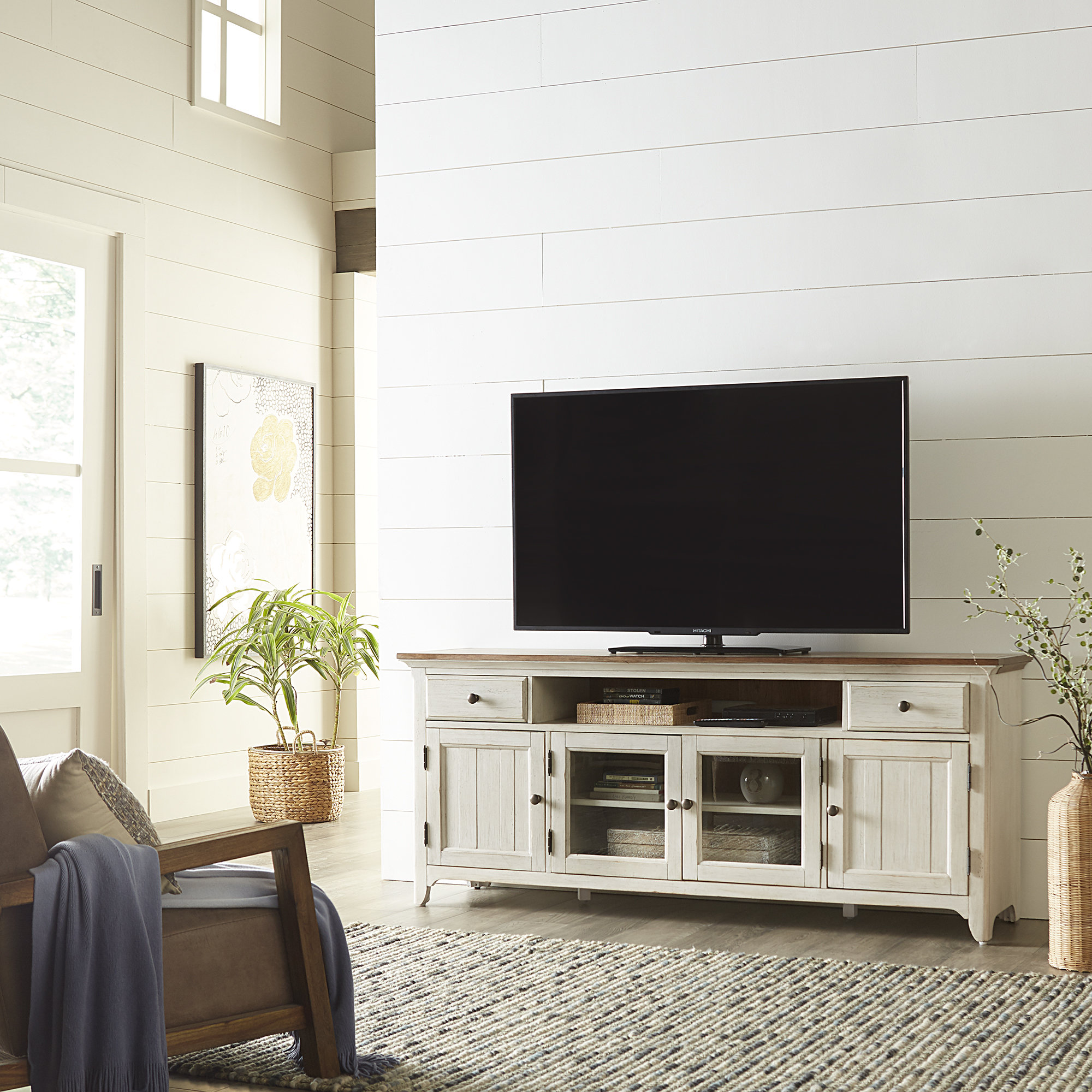 Sand & Stable™ Harlowe 72" TV Console w/ Two Shelves | Wayfair