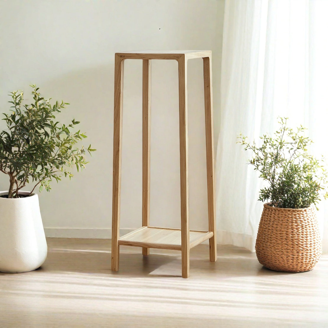 Zhang's SereneLodge All - Solid - Wood Double - Layer Plant Stand | Wayfair