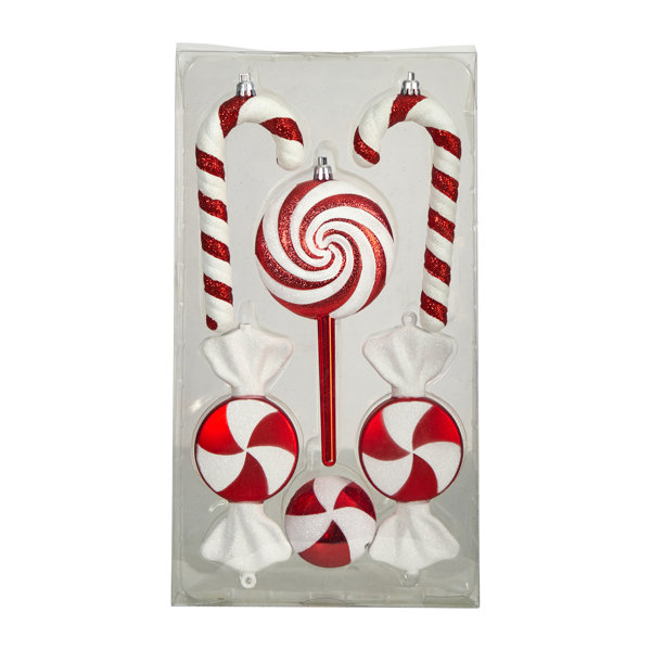 The Holiday Aisle® 6 Piece Assorted Candy Cane Deluxe Holiday Shaped ...