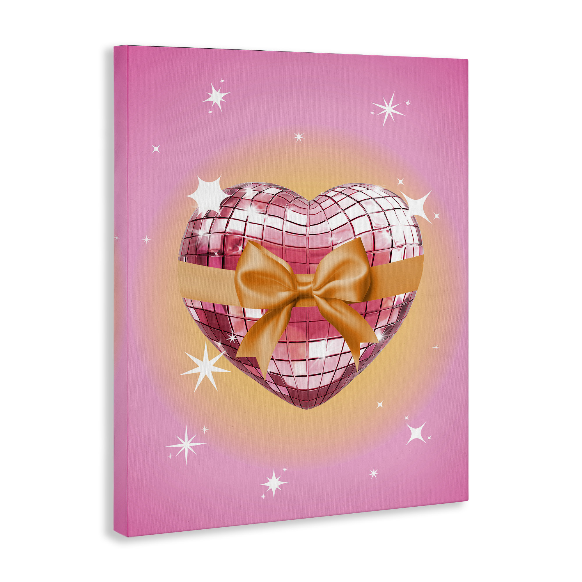 Mercer41 Heart Disco & Ribbon Canvas, design by Susan Arnot | Wayfair