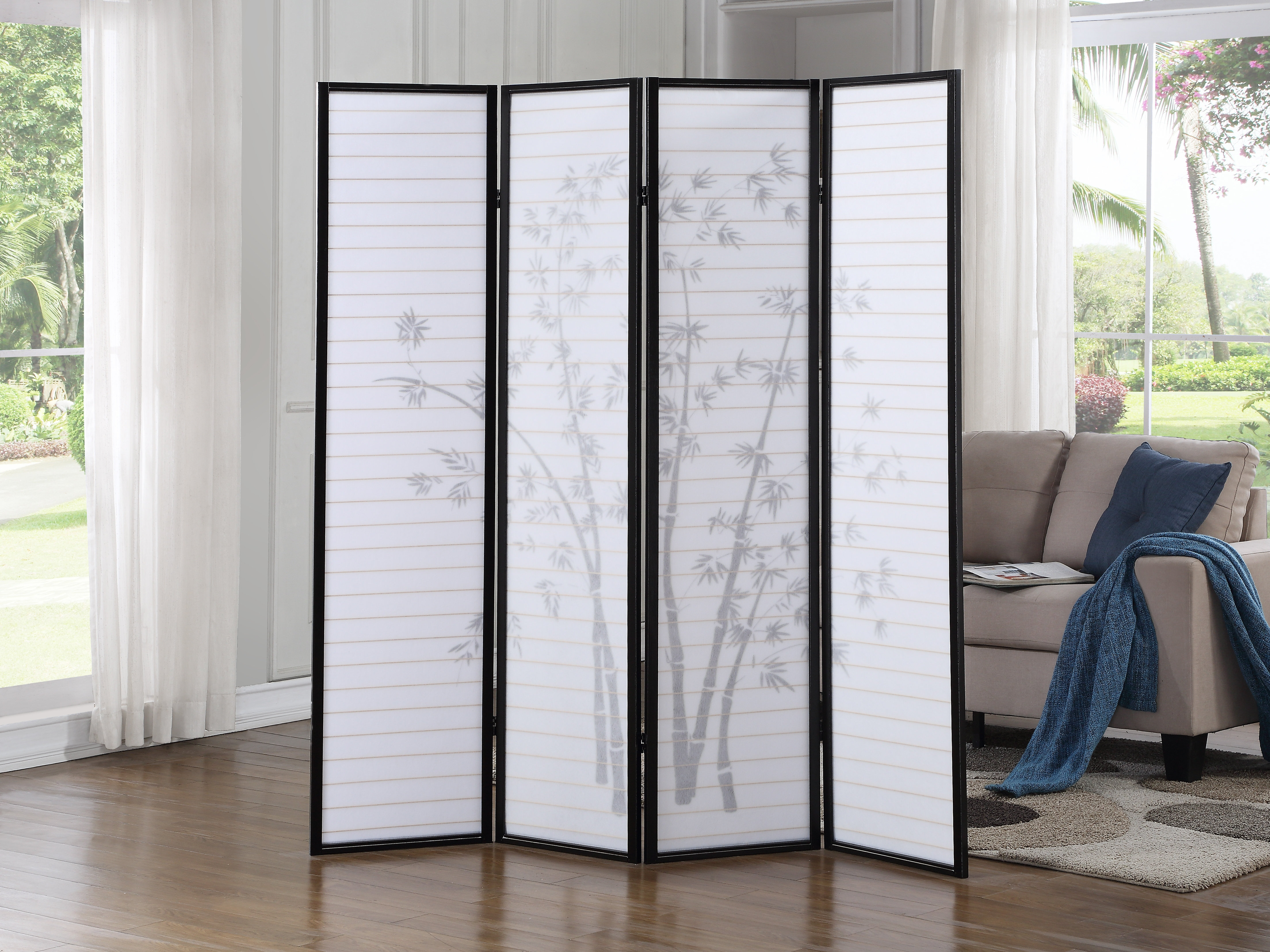 Bay Isle Home™ Kennamer 72" W x 71" H 4 - Panel Folding Room Divider ...