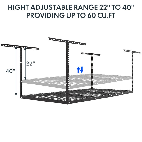 Rebrilliant Marzio Steel Height -Adjustable Ceiling Mounted Rack ...