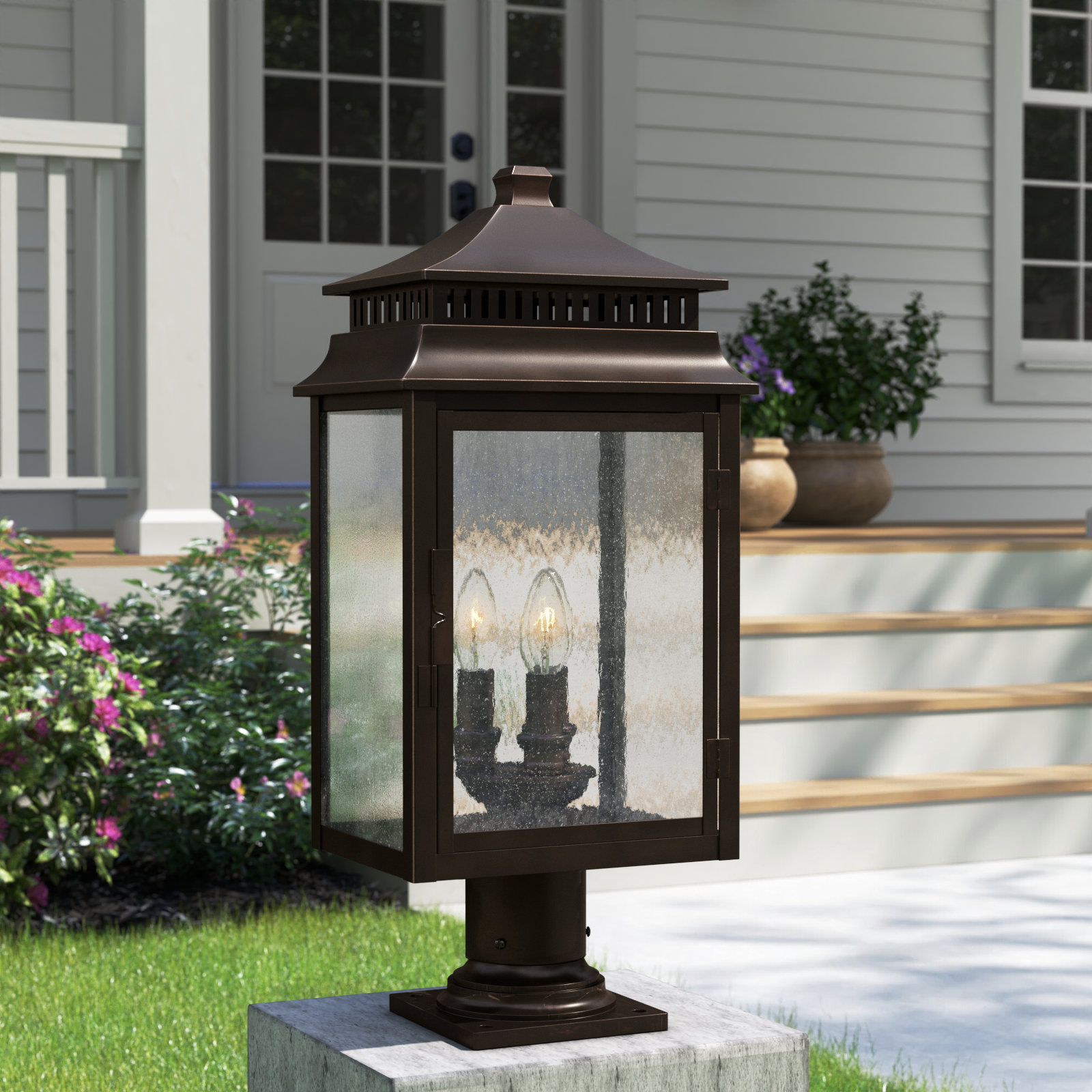 Lark Manor™ Alif Oiled Bronze 1 -Light 21" H Hardwired Pier Mount Light ...
