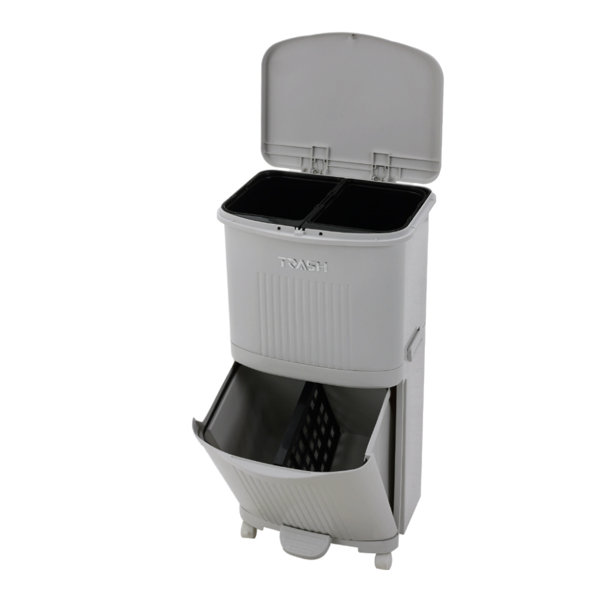Living and Home PP Step-On, Hand Press Rubbish Bin - 36L | Wayfair.co.uk