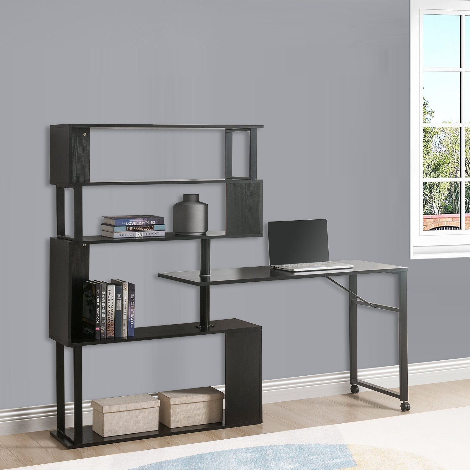 Inbox Zero Malby 70.81'' W L-Shaped Computer Desk | Wayfair