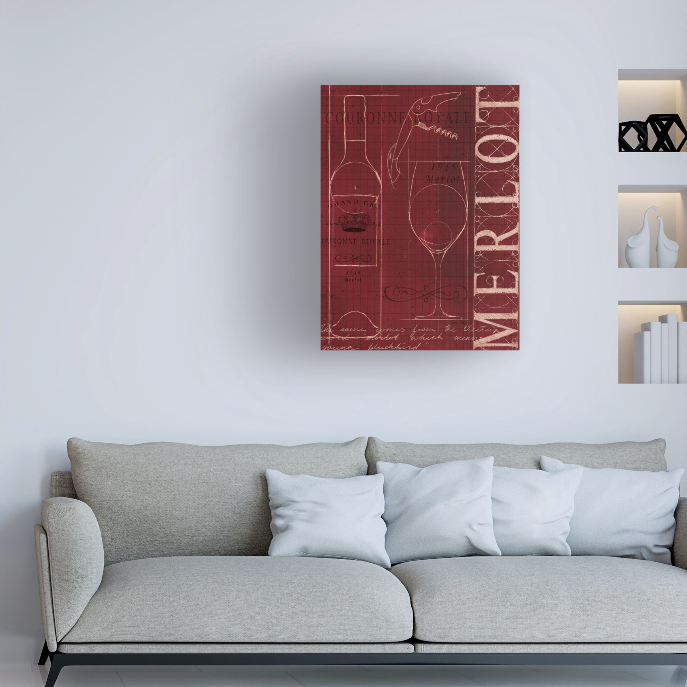 Winston Porter Wine Blueprint II by Marco Fabiano - Wrapped Canvas ...