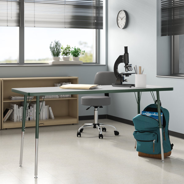 Factory Direct Partners Laminate Adjustable Rectangle 6 Students ...