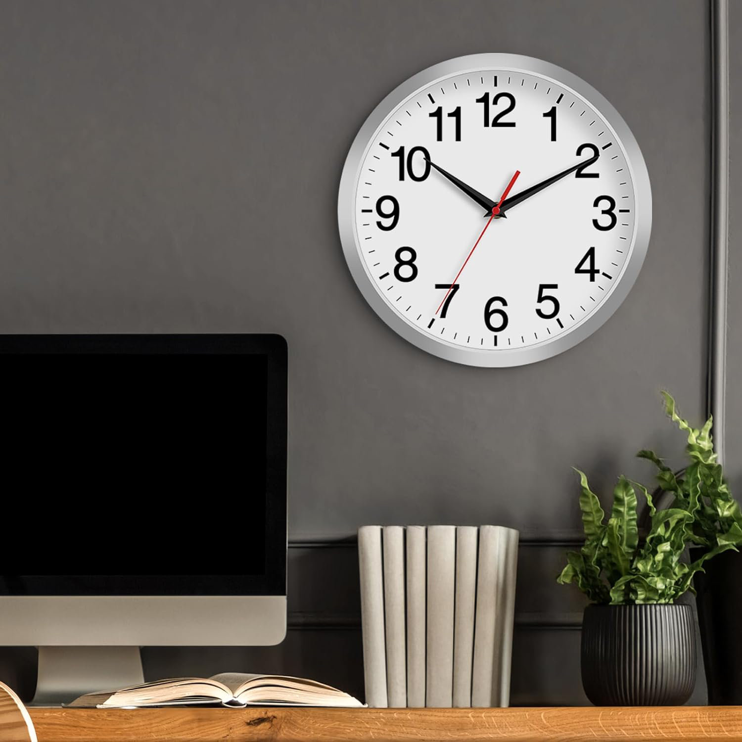 Latitude Run® Modern Battery Operated Wall Clocks, Silent Non Ticking ...