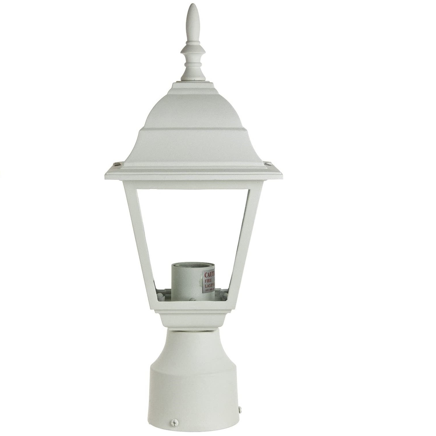 Sunlite 12 Inch Medium Base UL Listed White Carriage, Mounts On 3 Inch ...