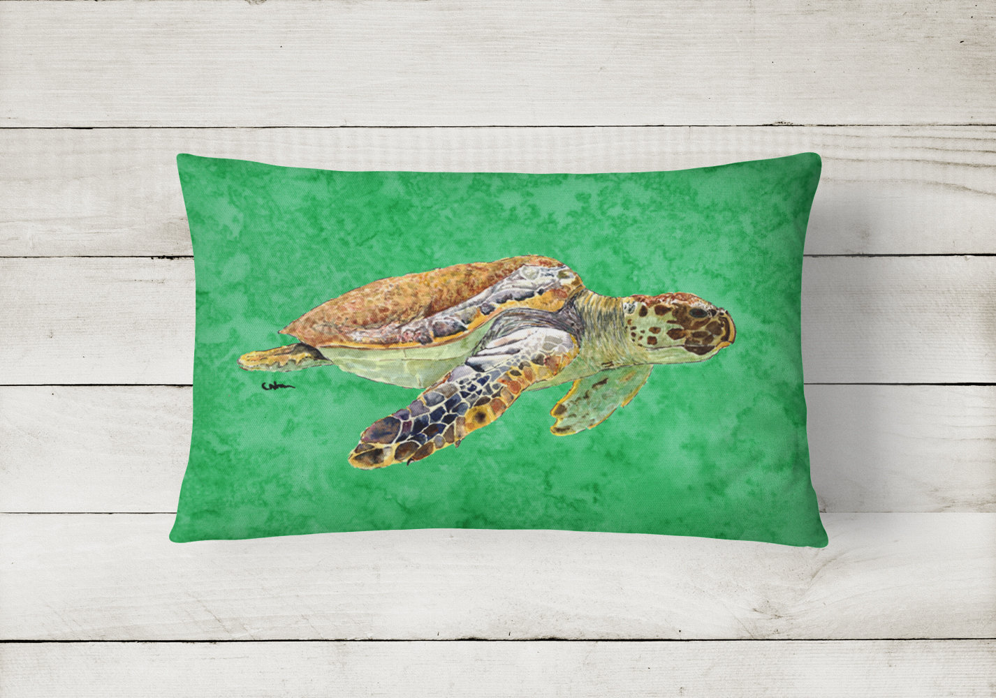 Caroline's Treasures Turtle Turtle Indoor/Outdoor Throw Pillow | Wayfair