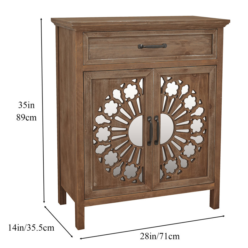 Mercer41 Mirrored Accent Cabinet with Drawer | Wayfair