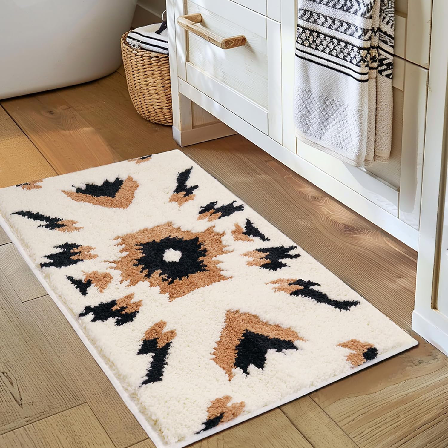 Dakota Fields Bathroom Rugs Non Slip Washable Western Aztec Bath Mats ...