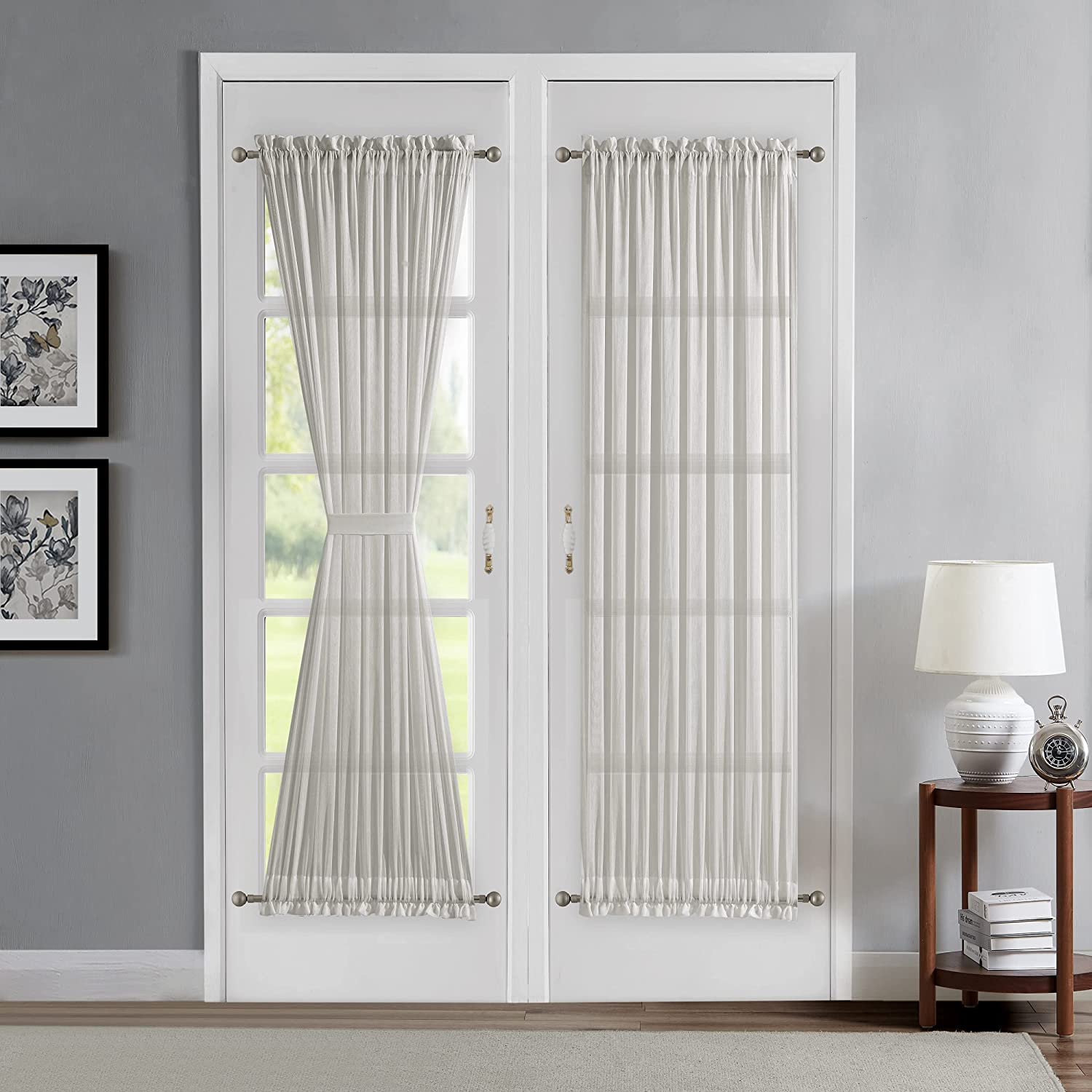 Latitude Run® Solid Color Semi Sheer Rod Pocket Curtain Panels ...