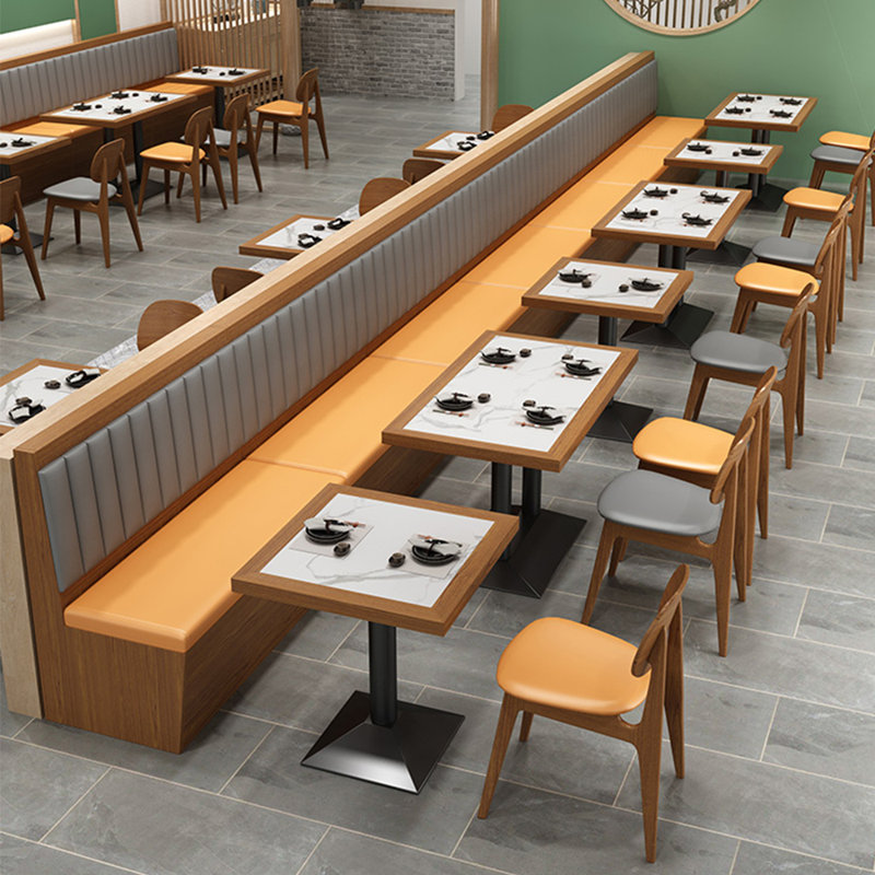 Canadian Linen Vintage Simple Restaurant Bench Faux Leather Upholstered ...