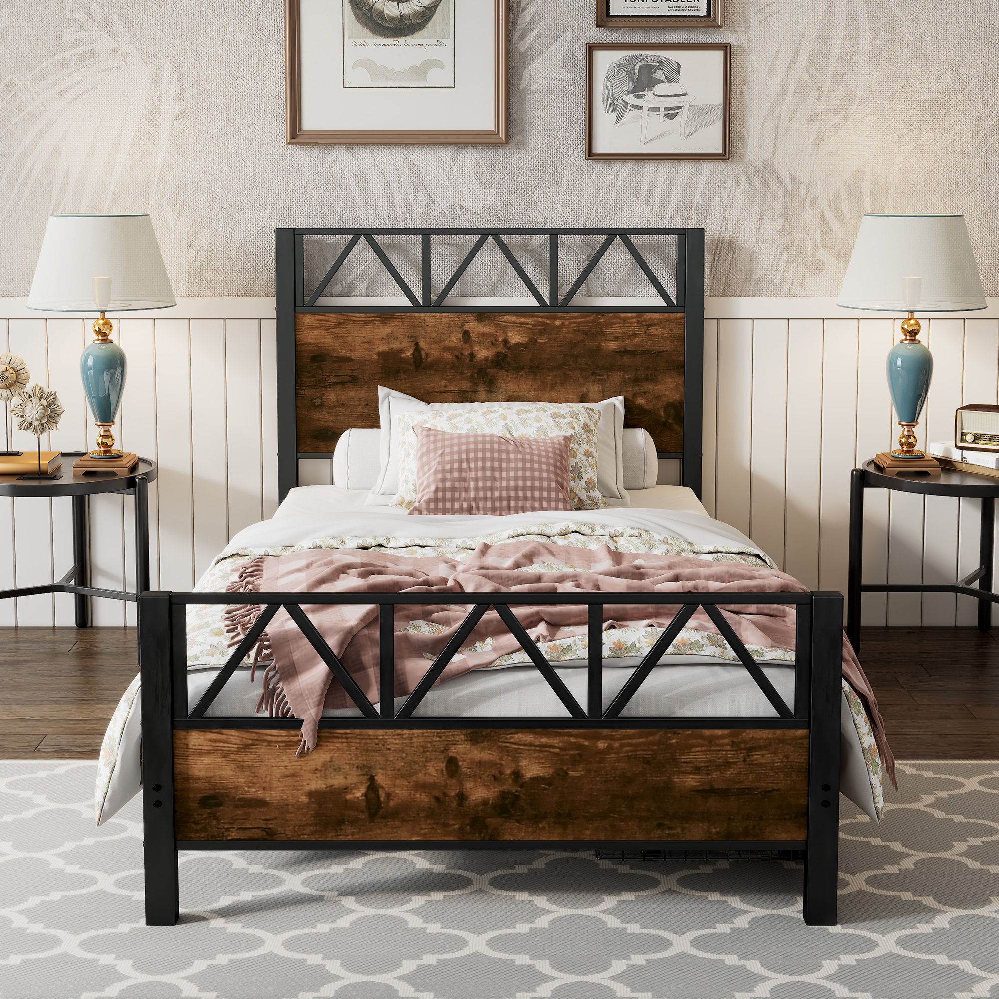 Borough Wharf Vintage Wood Colors Bed With 2 Drawers | Wayfair.co.uk