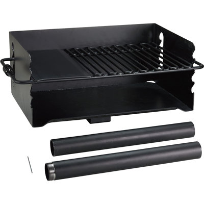 Pilot Rock Jumbo Park Style Steel Outdoor BBQ Charcoal Grill and Post ...