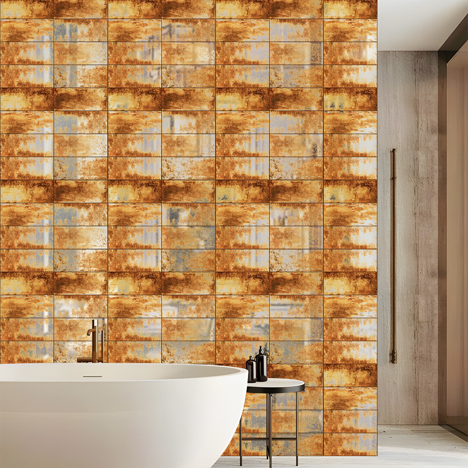 Wrought Studio™ Rust Stain Mirror Wall Sticker 22.83X78.74 Inch | Wayfair