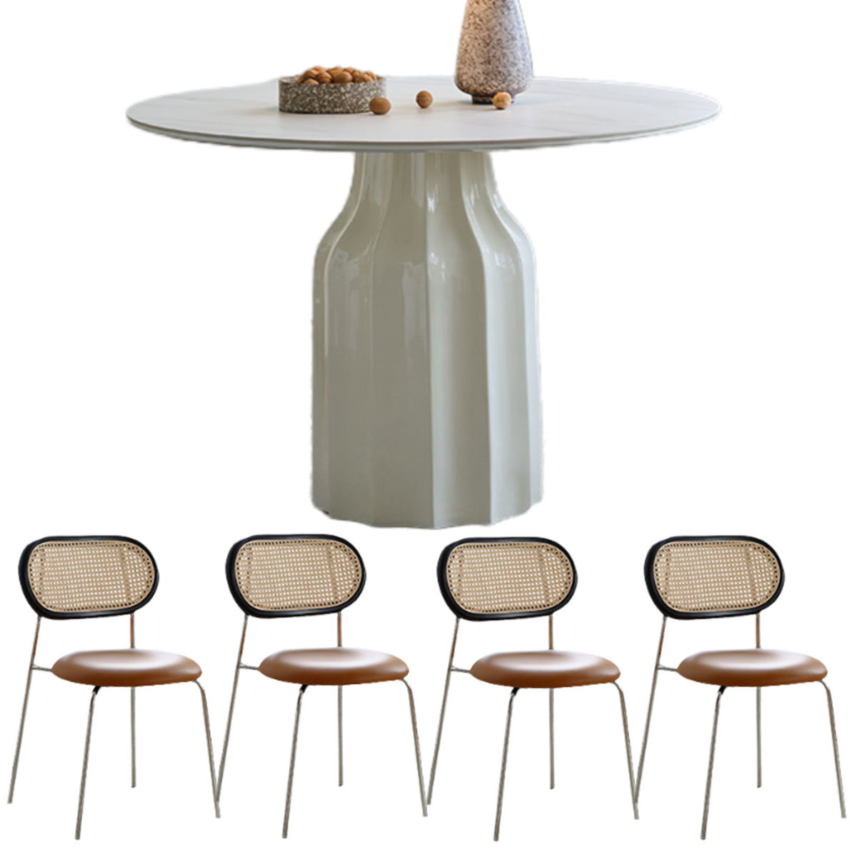 RESROS Light French Vintage Cream Round Dining Table - Wayfair Canada