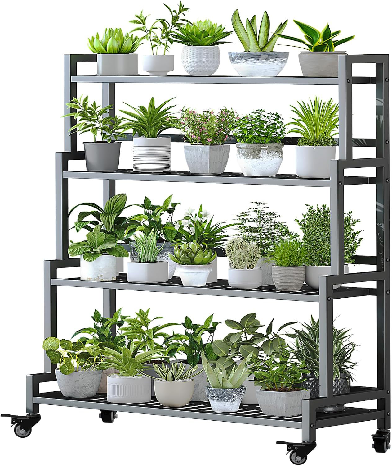 Hokku Designs Plant Stand Indoor 4 Tier Metal Outdoor Tiered Stands ...