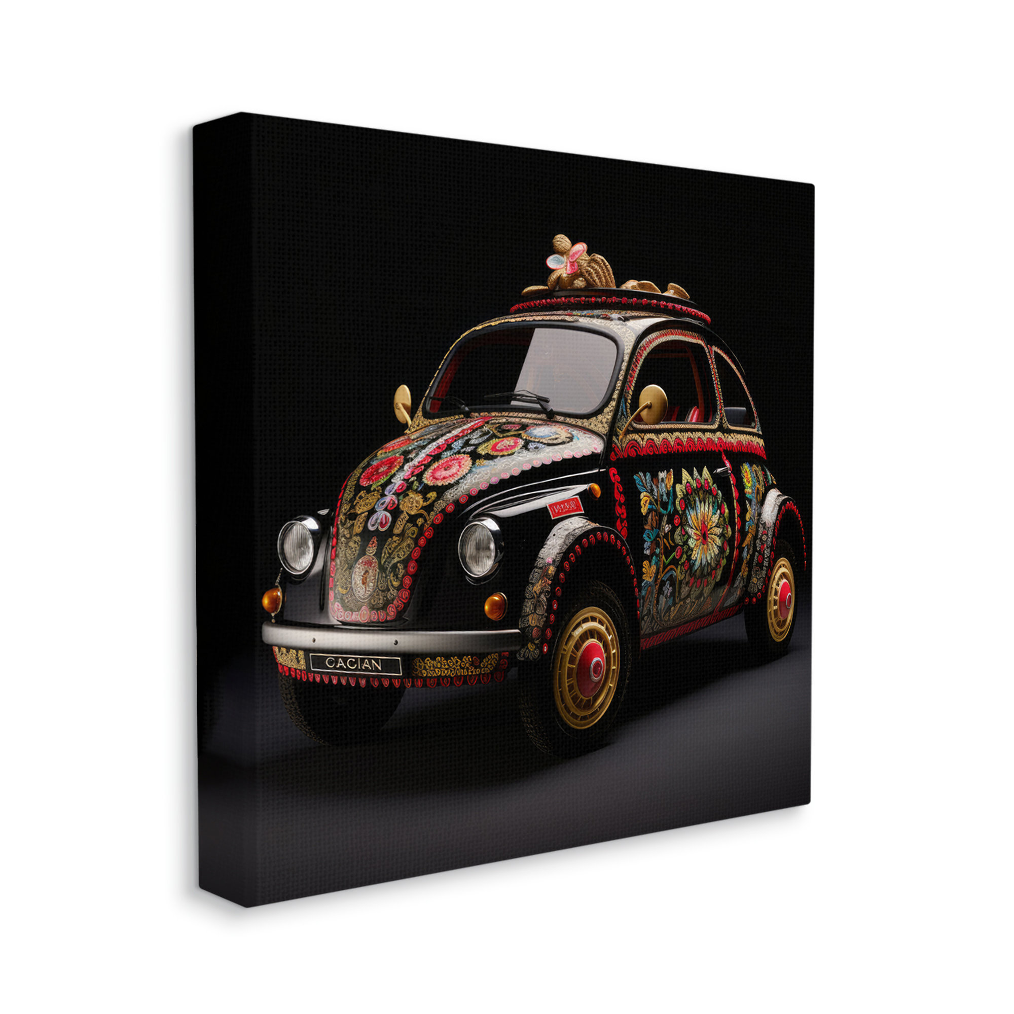 Ebern Designs Boho Pattern Antique Car Canvas Wall Art by Lazar Studio ...
