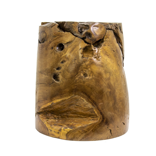 Millwood Pines Adale Solid Teak Root Accent End Table | Wayfair