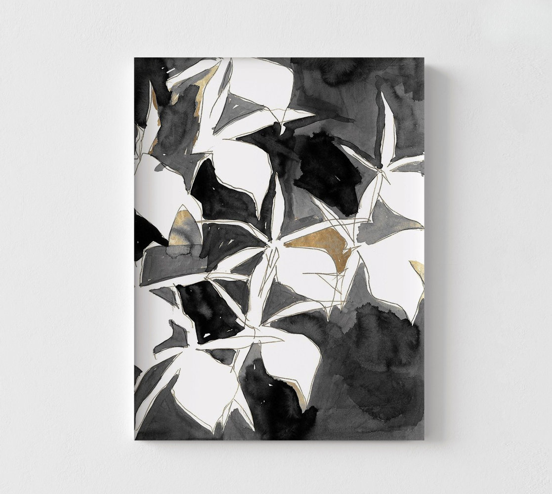 WeFrameArt Black And Gold Floral I By Cartissi, Floral Golden Abstract ...