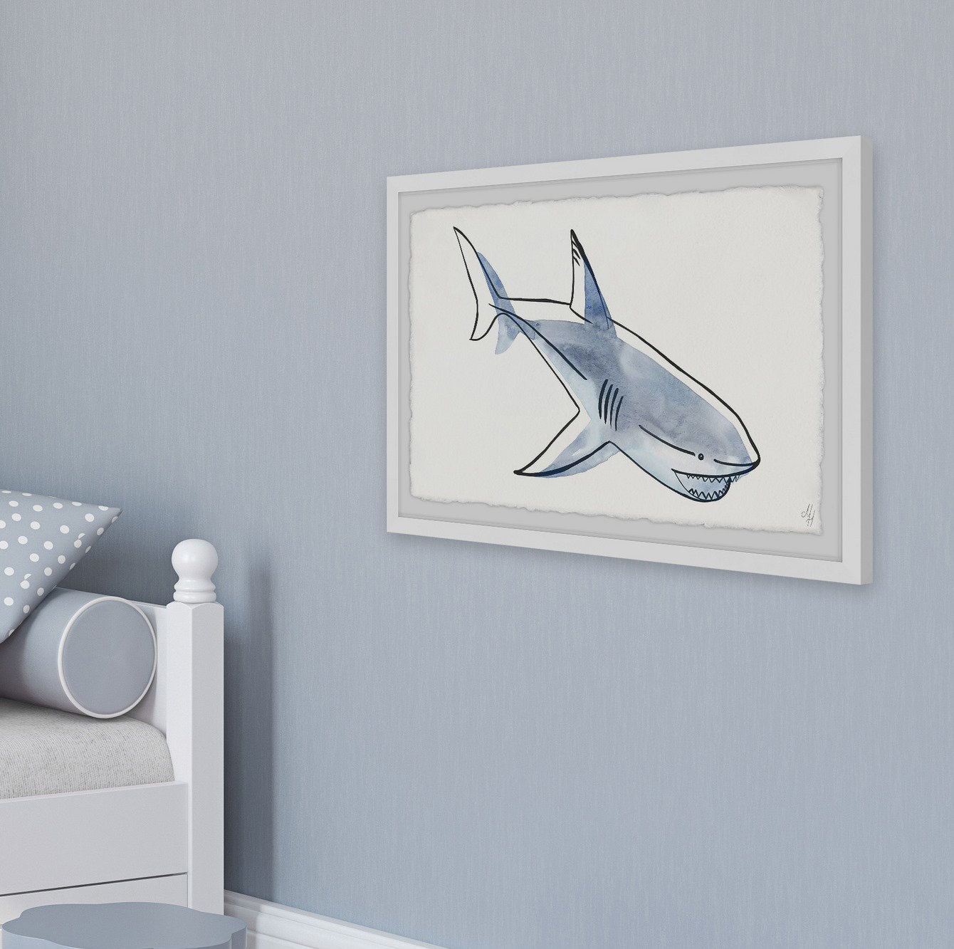 Isabelle & Max™ Chehalis 'Swimming Shark' Framed Print - Wayfair Canada